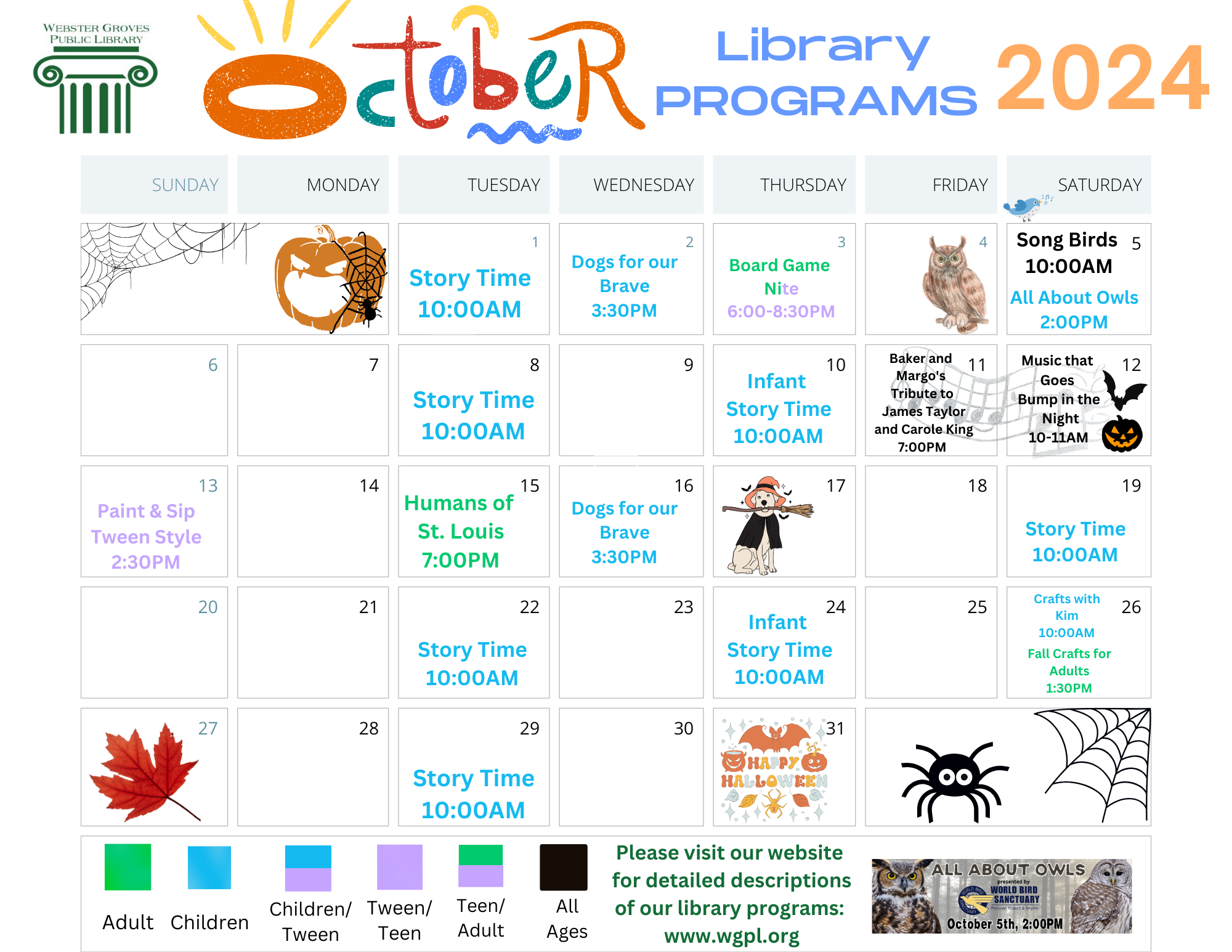 Calendar of Library Programs – Webster Groves Public Library